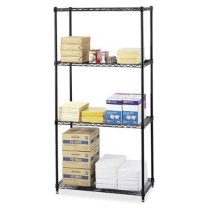 Safco Products 5276BL Commercial Wire Shelving 36" W x 18" D Basic Unit (Extra Shelves 5243BL Sold Separately), Black