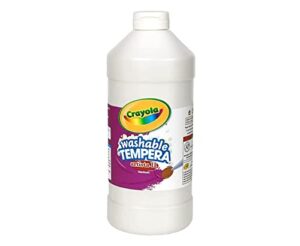 crayola washable tempera paint, white paint for kids, 16 ounces