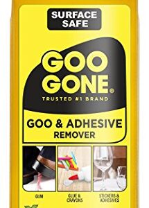 Goo Gone Adhesive Remover - 8 Ounce - Surface Safe Adhesive Remover Safely Removes Stickers Labels Decals Residue Tape Chewing Gum Grease Tar