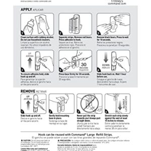 Command Jumbo Utility Hooks, Damage Free Hanging Wall Hooks with Adhesive Strips, No Tools Wall Hooks for Hanging Decorations in Living Spaces, 1 White Hook and 4 Command Strips