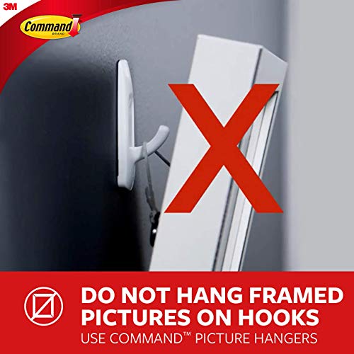 Command Jumbo Utility Hooks, Damage Free Hanging Wall Hooks with Adhesive Strips, No Tools Wall Hooks for Hanging Decorations in Living Spaces, 1 White Hook and 4 Command Strips