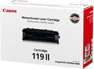 canon genuine toner, cartridge 119 ii black, high capacity (3480b001), 1 pack, for canon imageclass mf5800 /5900/6100 series, mf410 series, lbp6300 / 6600 series, lbp250 series laser printers