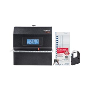 pyramid™ 3700 heavy-duty time clock & document stamp, black