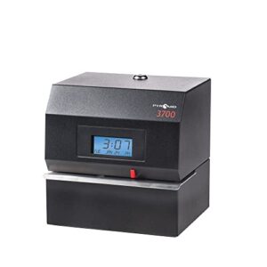 Pyramid™ 3700 Heavy-Duty Time Clock & Document Stamp, Black