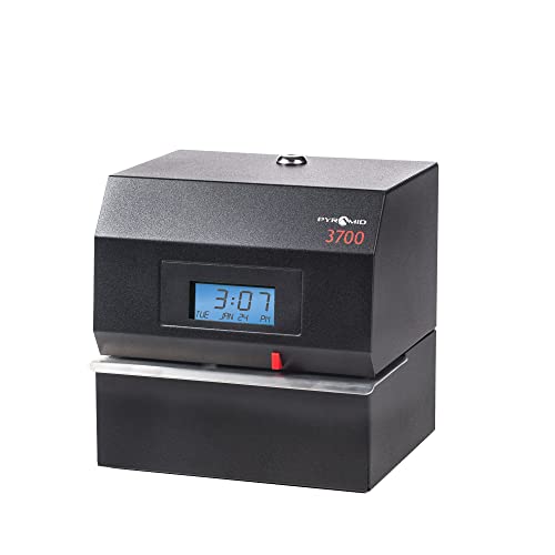 Pyramid™ 3700 Heavy-Duty Time Clock & Document Stamp, Black