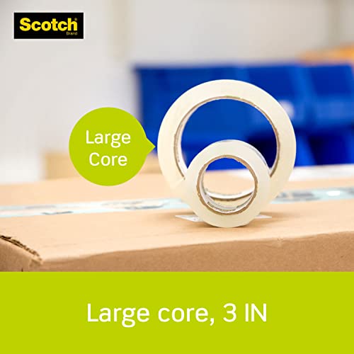 Scotch Sure Start Packaging Tape, 1.88" x 54.6 yd, Designed for Packing, Shipping and Mailing, Quiet Unwind, No Splitting or Tearing, 3" Core, Clear, 1 Roll (345)