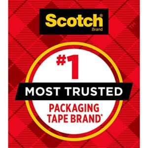 Scotch Sure Start Packaging Tape, 1.88" x 54.6 yd, Designed for Packing, Shipping and Mailing, Quiet Unwind, No Splitting or Tearing, 3" Core, Clear, 1 Roll (345)