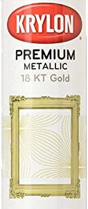 Krylon K01000A07 Premium Metallic Spray Paint Resembles Actual Plating, 18K Gold, 8 oz