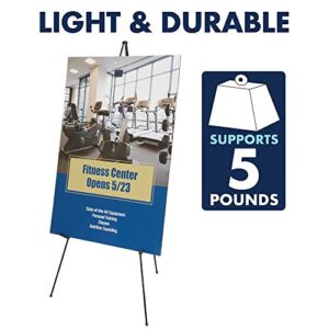 Quartet Instant Easel 63” Stand, Powder Coated Steel Material, Collapsible, Portable Display Stand for Posters, Signs, and Art, Tripod for Home and Office (29E)