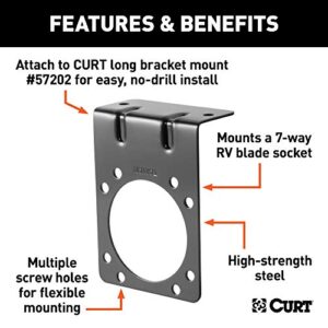 CURT 58291 Vehicle-Side Trailer Wiring Harness Mounting Bracket for 7-Way RV Blade