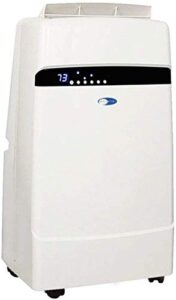 whynter arc-12sd 12,000 btu (6,936 btu sacc) dual hose cooling portable air conditioner, dehumidifier, and fan with activated carbon filter plus storage bag, up to 400 sq ft in white