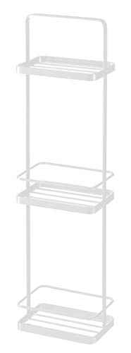 Yamazaki Home Wire Standing Bath Shelf Baskets | Steel | Tall | Shower Caddy, White