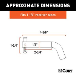 CURT 21541 Swivel Trailer Hitch Pin, 1/2-Inch Diameter, Fits 1-1/4-Inch Receiver