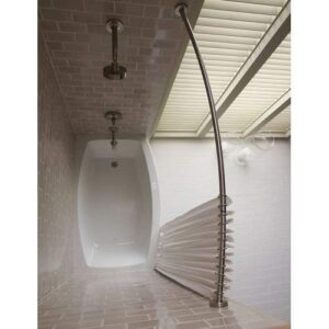 KOHLER 563610 Curved Shower Rod, Brushed Stainless