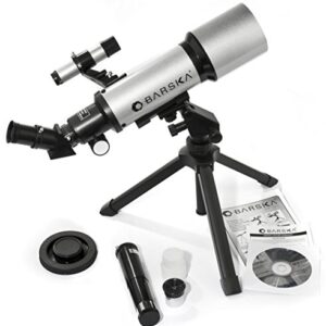 BARSKA Starwatcher 400x70mm Refractor Telescope w/ Tabletop Tripod & Carry Case