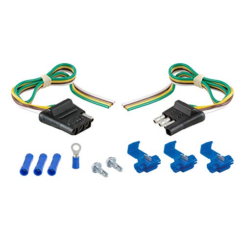 CURT 58344 4-Pin Trailer Wiring Harness, 12-Inch Vehicle-Side and Trailer-Side Wires