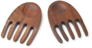 woodard & charles hands salad servers, 6″ x 4″, cherry stain