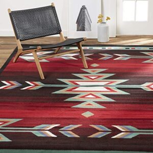 home dynamix sagrada southwest area rug , 7’8″ x 10’7″ inch , black/red/ivory