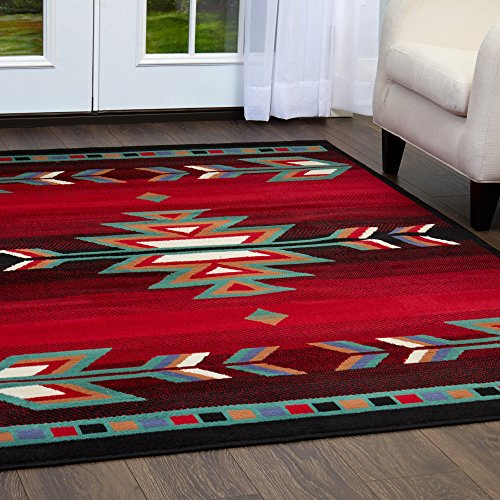 Home Dynamix Sagrada Southwest Area Rug , 7'8" x 10'7" inch , Black/Red/Ivory