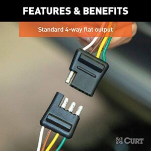 CURT 58304 4-Pin Flat Wiring Harness, 12-Inch Vehicle-Side and Trailer-Side Wires