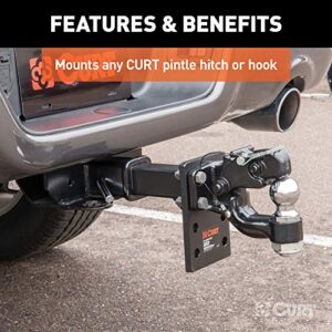 CURT 48325 Adjustable Pintle Mount for 2-Inch Hitch Receiver, 15,000 lbs, 6-1/2-Inch Drop, 8-Inch Length