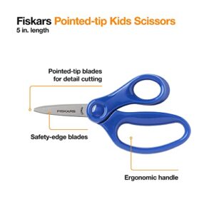 Fiskars 194300-1063 Back to School Supplies, Kids Scissors Pointed-tip, 5 Inch, Color Received May Vary