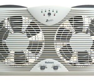 Holmes Dual 8" Blade Twin Window Fan with LED One Touch Thermostat Control