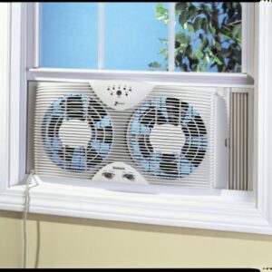 Holmes Dual 8" Blade Twin Window Fan with LED One Touch Thermostat Control