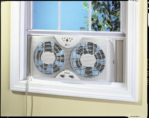 Holmes Dual 8" Blade Twin Window Fan with LED One Touch Thermostat Control