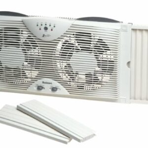 Holmes Dual 8" Blade Twin Window Fan with LED One Touch Thermostat Control