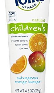 Tom's of Maine Natural Children's Fluoride Toothpaste, Outrageous Orange Mango, 4.2 Ounce