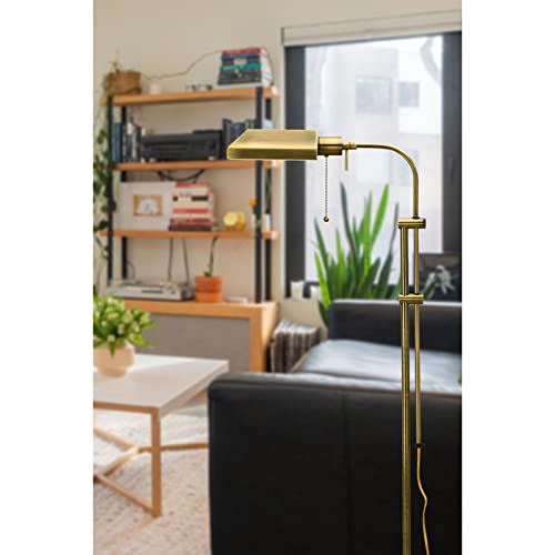 Cal Lighting BO-117FL-AB Floor Lamp Pharmacy Collection with Adjust Pole , 62 inches, Antique Brass Finish