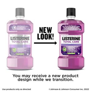 Listerine Total Care Anticavity Fluoride Mouthwash, 6 Benefits in 1 Oral Rinse Helps Kill 99% of Bad Breath Germs, Prevents Cavities, Strengthens Teeth, ADA-Accepted, Fresh Mint, 1 L