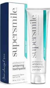 supersmile professional teeth whitening toothpaste with fluoride, original mint, 4.2 oz