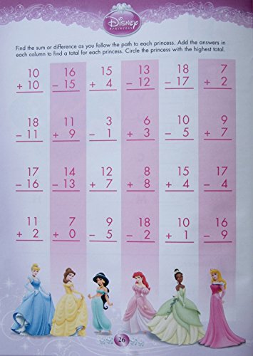 Easter Basket Stuffer Gift Disney Princess Addition and Subtraction Kindergarten Math Workbook