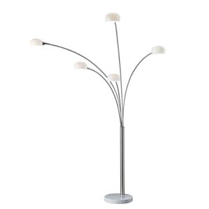 adesso 3346-22 luna arc lamp, 86 in, 5 x 40w candelabra, brushed steel, 1 floor lamp , white