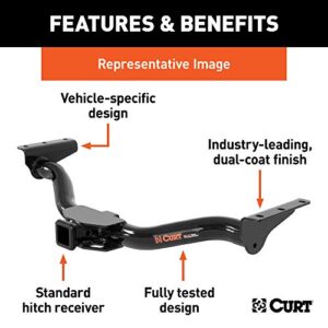 CURT 13360 Class 3 Trailer Hitch, 2-Inch Receiver, Square Tube Frame, Fits Select Ford F-150, Lincoln Mark LT