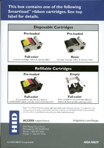 Fargo DTC1000 YMCKO Ribbon Cartridge w/ Cleaning Roller - 45000