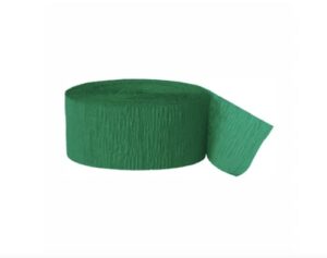 unique industries crepe paper streamer, 81ft, emerald green