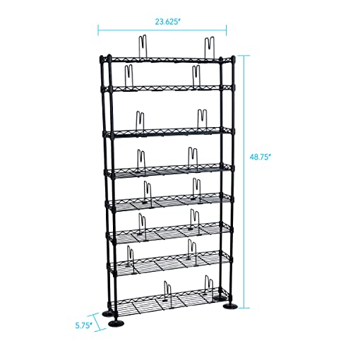 Atlantic Maxsteel 8-Tier Heavy Gauge Steel Wire Storage Shelving, holds up to 440 CD; or 228 DVD; or 264 Blu-Ray/Video Game discs, also great for organize collectable/memorabilia, in Black – PN 3020