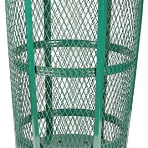 Witt Industries EXP-52GN Steel 48-Gallon Outdoor Waste Receptacle, Round, 23" Diameter x 33" Height, Green