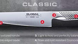 Global GF-24, Classic Straight, Stainless Steel Carving Fork, Medium, Silver