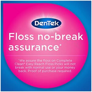 DenTek Complete Clean Easy Reach Floss Picks, No Break & No Shred Floss, 75 Count