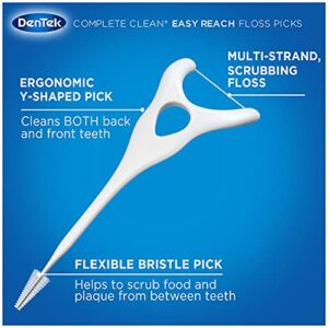 DenTek Complete Clean Easy Reach Floss Picks, No Break & No Shred Floss, 75 Count