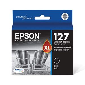 epson t127 durabrite ultra ink standard capacity black cartridge (t127120-s) for select epson stylus and workforce printers