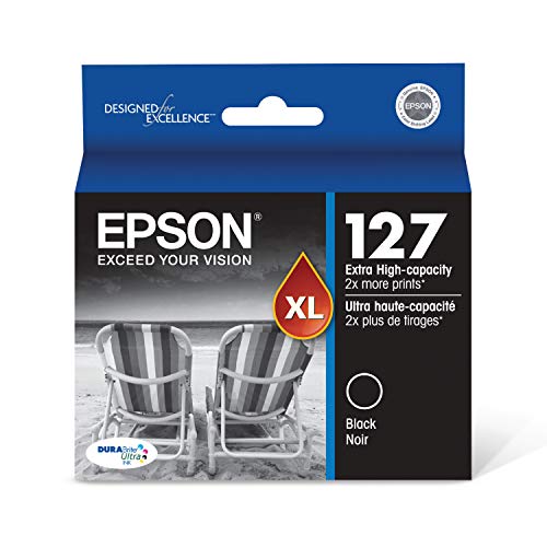 EPSON T127 DURABrite Ultra Ink Standard Capacity Black Cartridge (T127120-S) for select Epson Stylus and WorkForce Printers