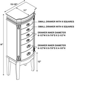 Powell Italian Influenced Transitional Espresso Jewelry Armoire