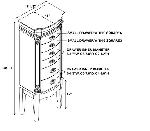 Powell Italian Influenced Transitional Espresso Jewelry Armoire