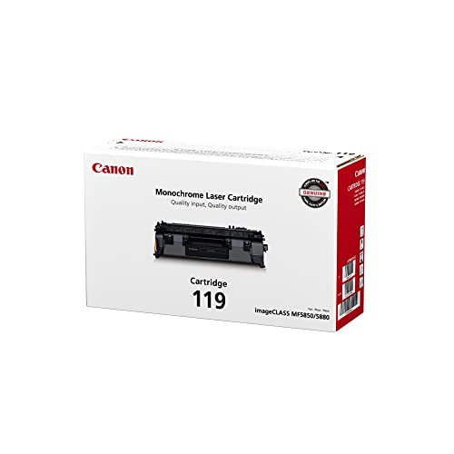 Canon Genuine Toner, Cartridge 119 Black (3479B001), 1 Pack, for Canon imageCLASS MF5800 /5900/6100 Series, MF410 Series, LBP6300 / 6600 Series, LBP250 Series Laser Printer