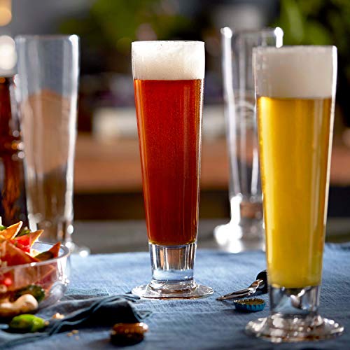 Libbey Stockholm Pilsner Beer Glasses, 14.5-ounce, Set of 4